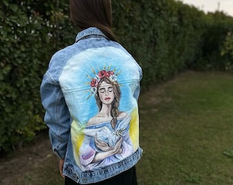 Custom Hand Painted Jacket Hand Painted Denim Jacket Unique ...