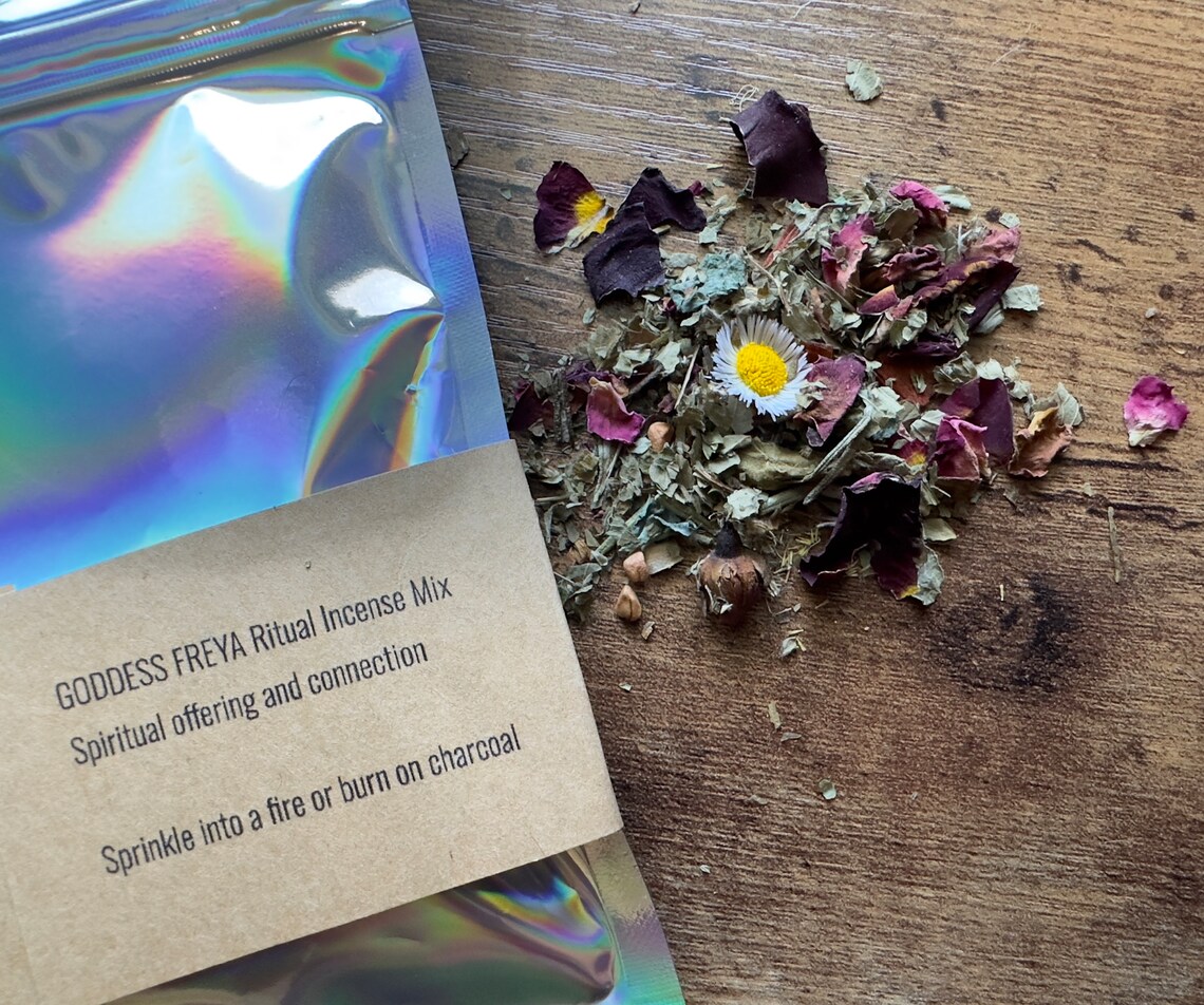 FREYA Ritual Incense Mix - Candle Dressing Offering Spell Herbs Pagan ...