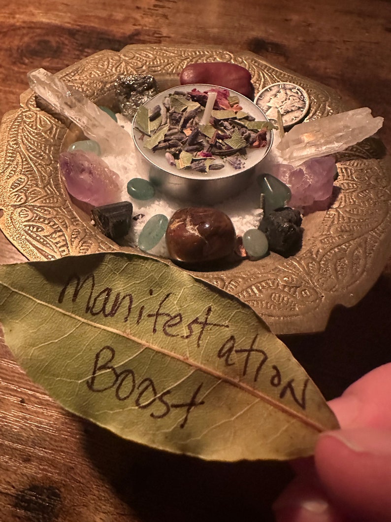 SAME DAY Manifestation Boost Candle Burning Ritual Bay Leaf Intention ...