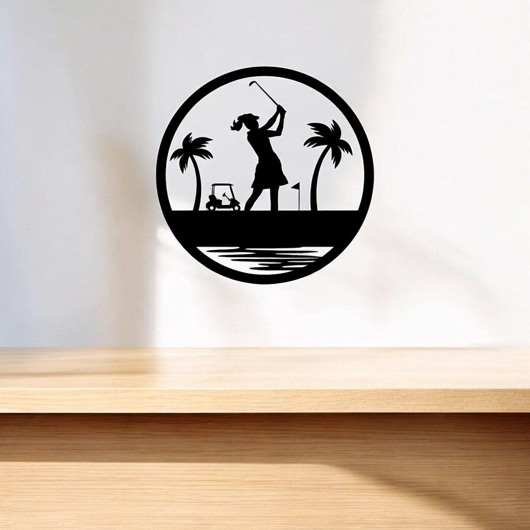 Female Golfer Metal Wall Art, Golf Wall Art, Golf, PGA, Metal Golf Wall ...