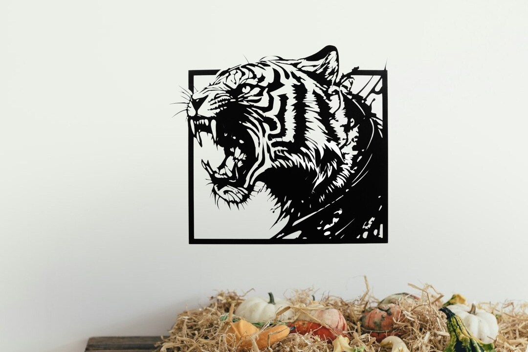 Growling Tiger Metal Wall Art, Safari Wall Art, Animal Kingdom, Home ...