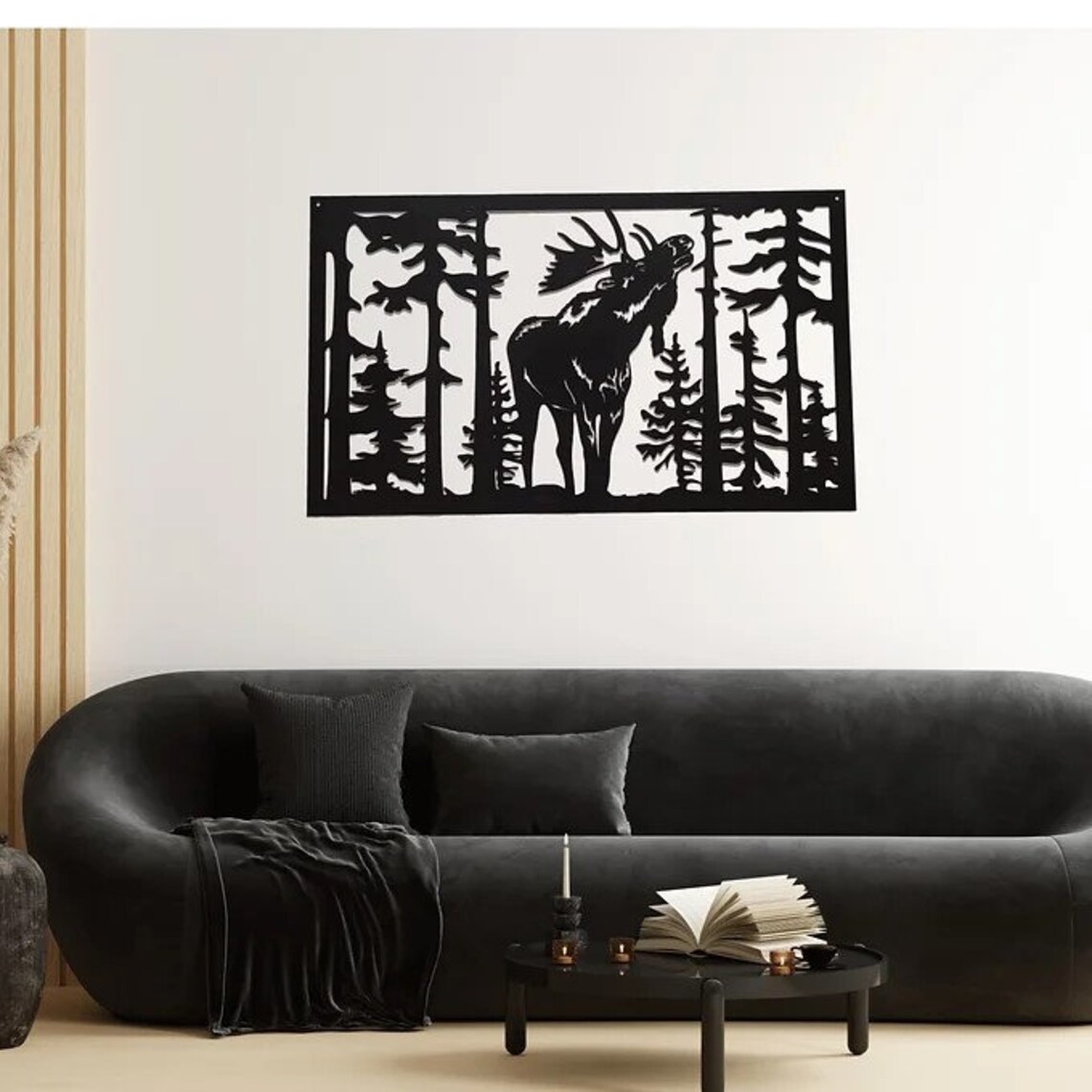 Moose Wall Art, Geometric Modern Wall Art, Christmas Decor Gift ...