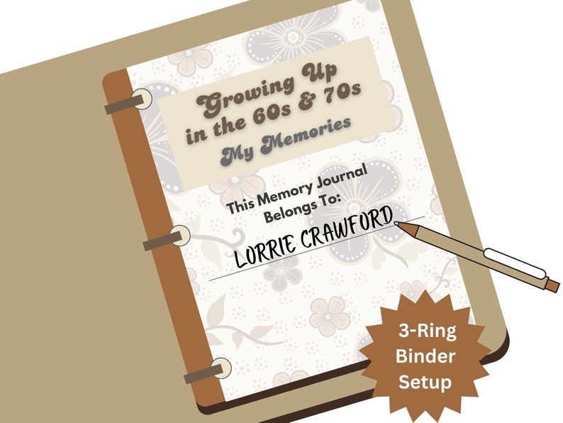 Memory Journal 1960s 1970s Kids, Digital Download, Printable, Growing ...