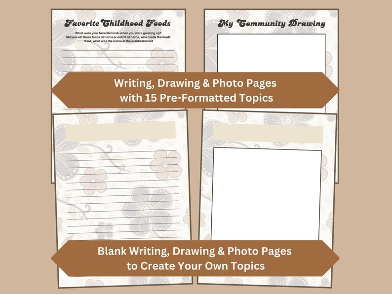 Memory Journal 1960s 1970s Kids, Digital Download, Printable, Growing ...