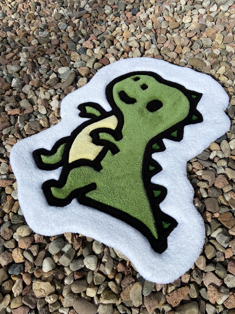 Custom Rug,gift for Kids Dinosaur ,tufting, Dinosaur Rex, Kids Room ...