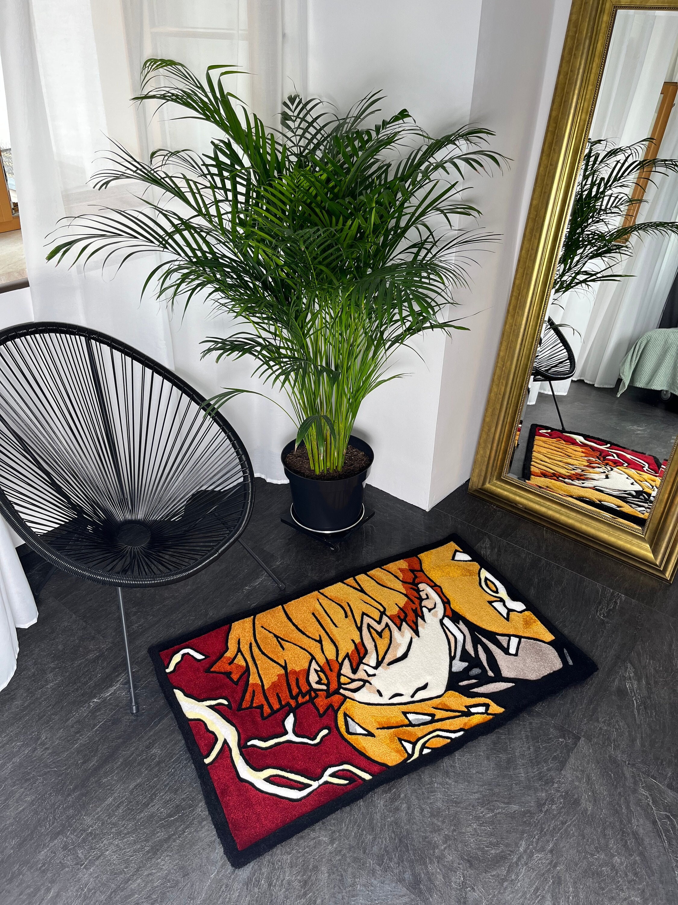 Custom Tufted Rug Zenitsu, Demon Slayer, Tufted Custom, Anime Rug, Gift ...