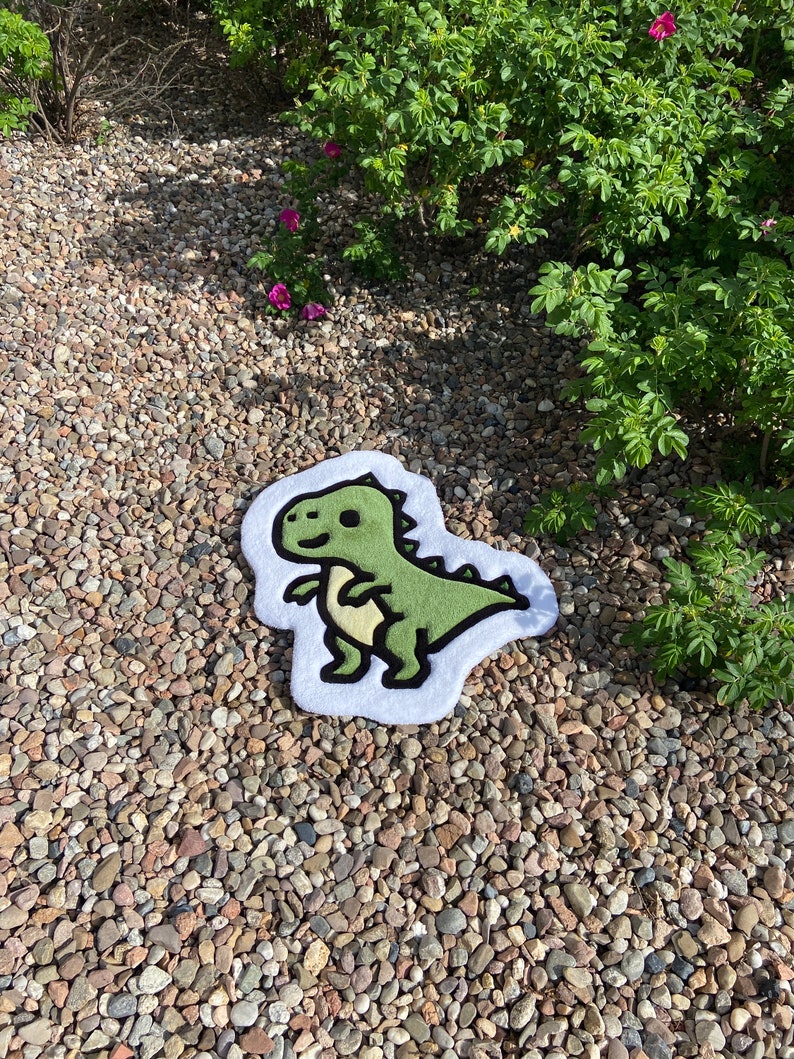 Custom Rug,gift for Kids Dinosaur ,tufting, Dinosaur Rex, Kids Room ...