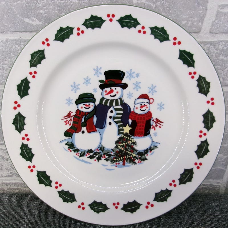 Snowman 10 Dinner Plates - Etsy