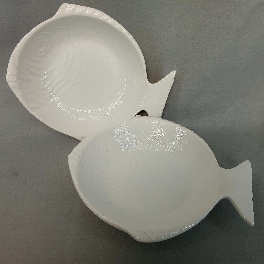 VTG Pair California Pottery Fish Plates Dishes Bowls - Etsy