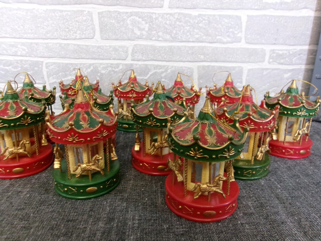 VTG 1990s Plastic Carousel Christmas Ornaments 12 Piece Set - Etsy