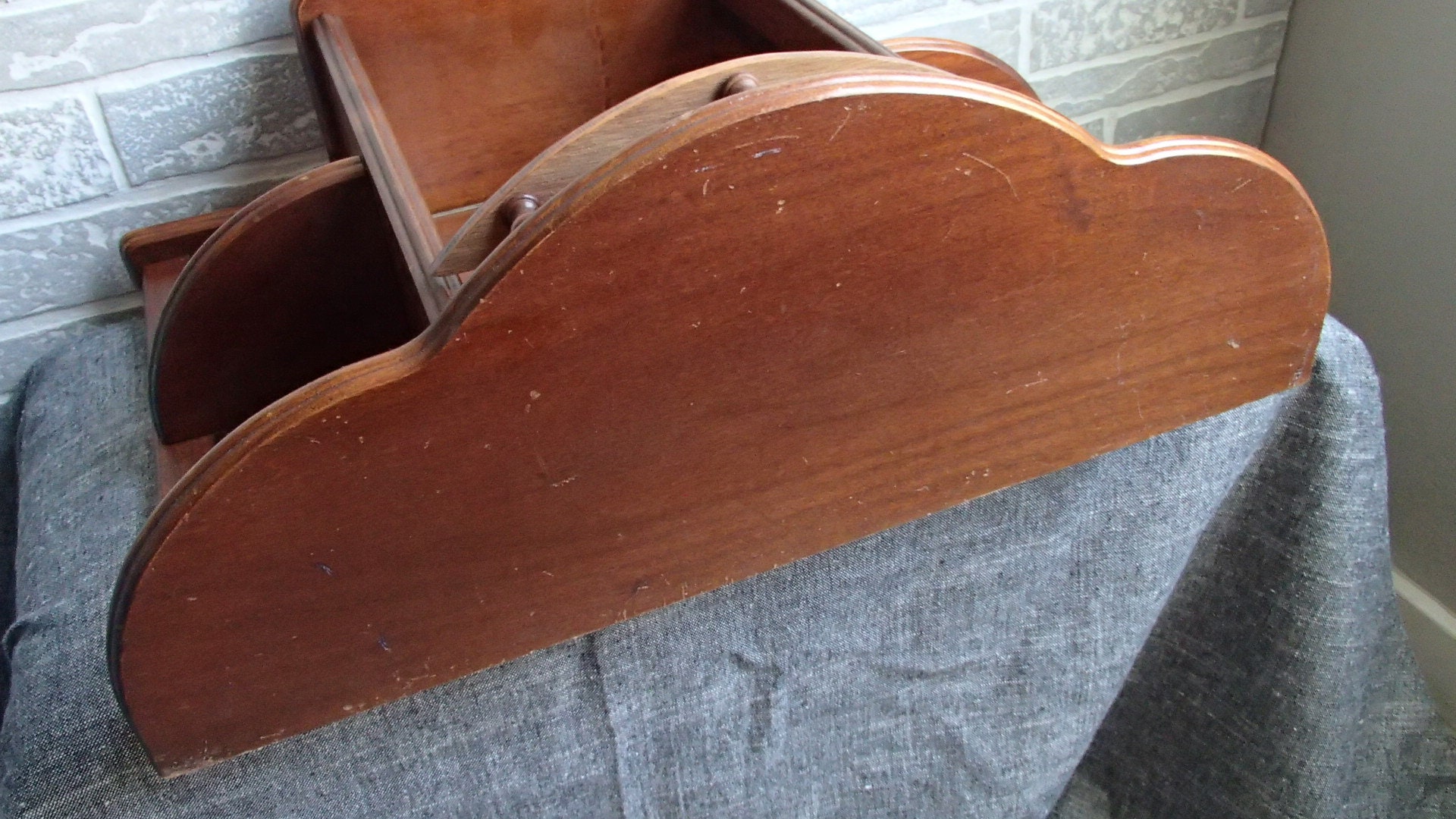 Vintage Cherry Wood Curio Shelf With Mirror Wall Hanging - Etsy