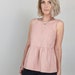 Sleeveless Linen Smock Top Customisable Peplum Top Cotton - Etsy