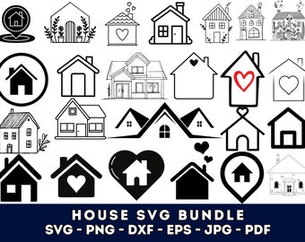 House Svg Bundle, Roof House Svg, Floral House SVG, Tiny House Svg ...