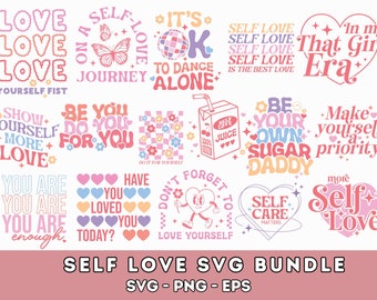 Self Love Svg Bundle 2 Inspirational Svg Bundle, Inspirational Quotes ...