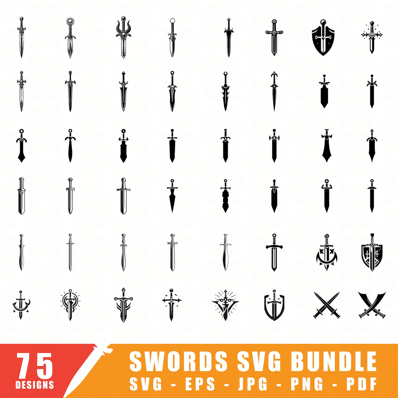 Cute Sword Svg Bundles, Sword Png, Sword Clipart, Weapon Svg, Swords ...