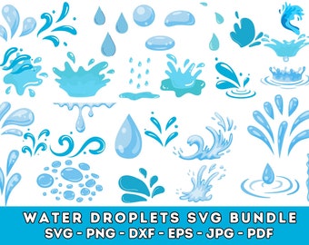 Water Droplet Svg Bundle, Water Drops Svg, Rain Drops Svg, Raining Svg ...