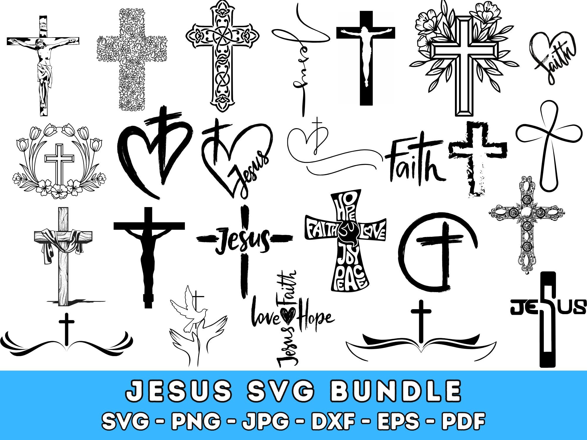 Fancy Cross Designs Clip Art