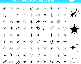 Star Svg Bundles, Sparkle Svg Bundles, Star Clipart, Star Svg, Star ...