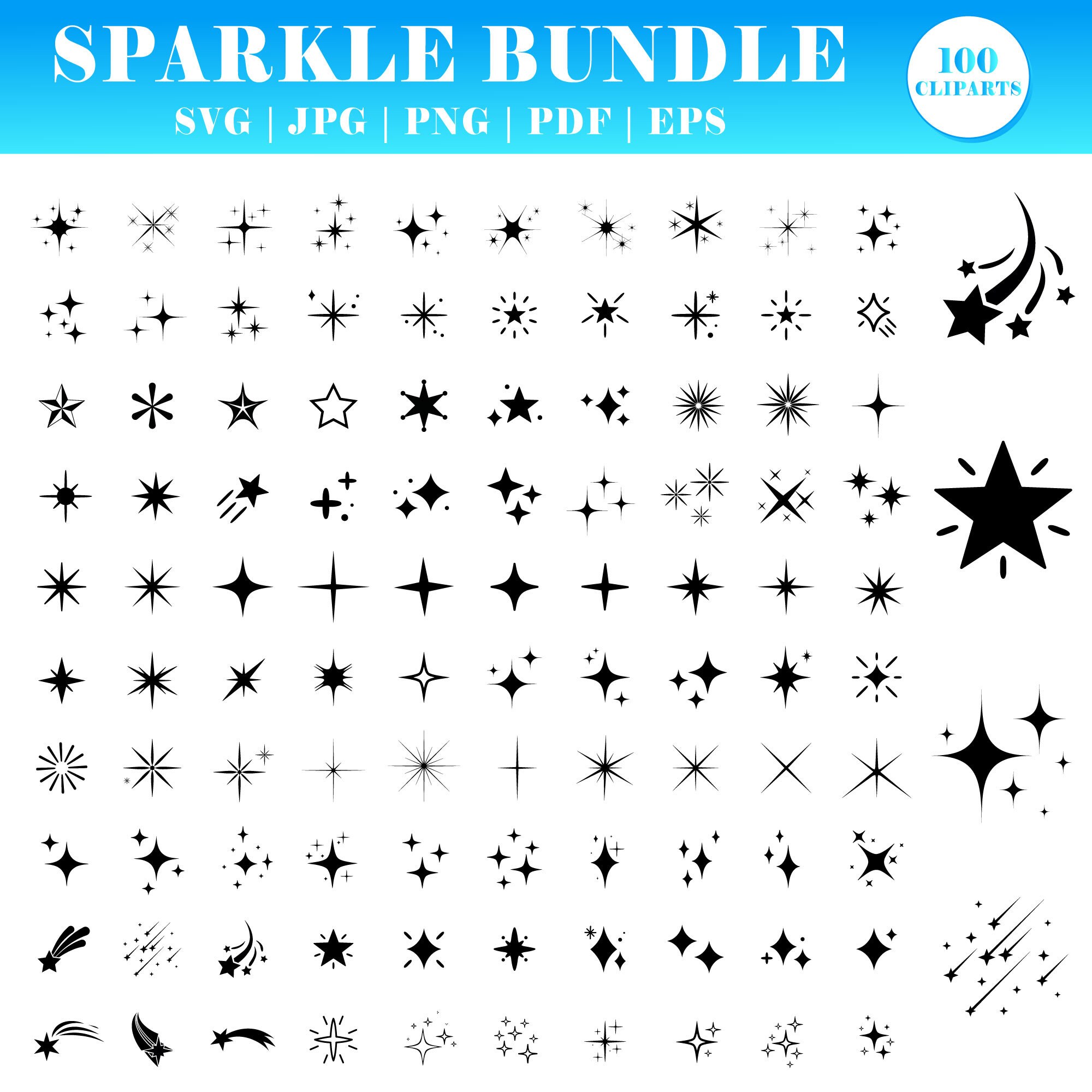 Star Svg Bundles, Sparkle Svg Bundles, Sparkle Star Png Bundles, Sparkle Clipart, Star Svg, Star ...