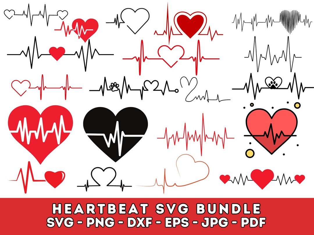 Heartbeat Svg Bundle,heart Beat Svg,heartbeat Clipart,healthcare,nurse ...