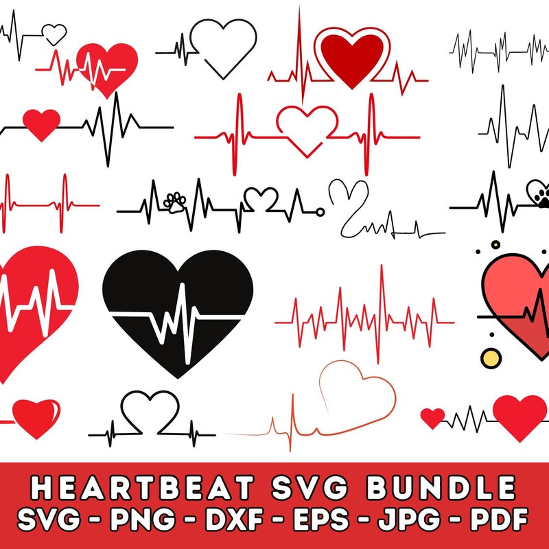 Heart Beat Svg - Etsy