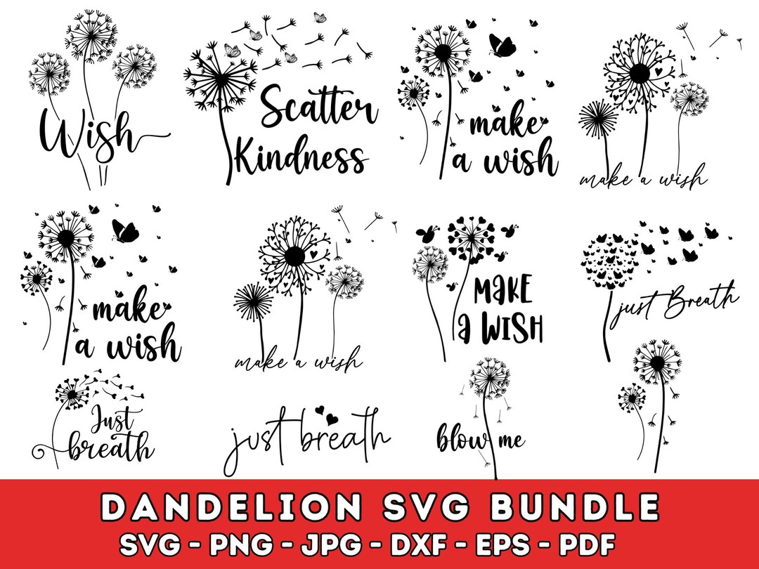 Dandelion SVG, Dandelion Svg Bundle, Dandelion Vector, Dandelion Cricut ...