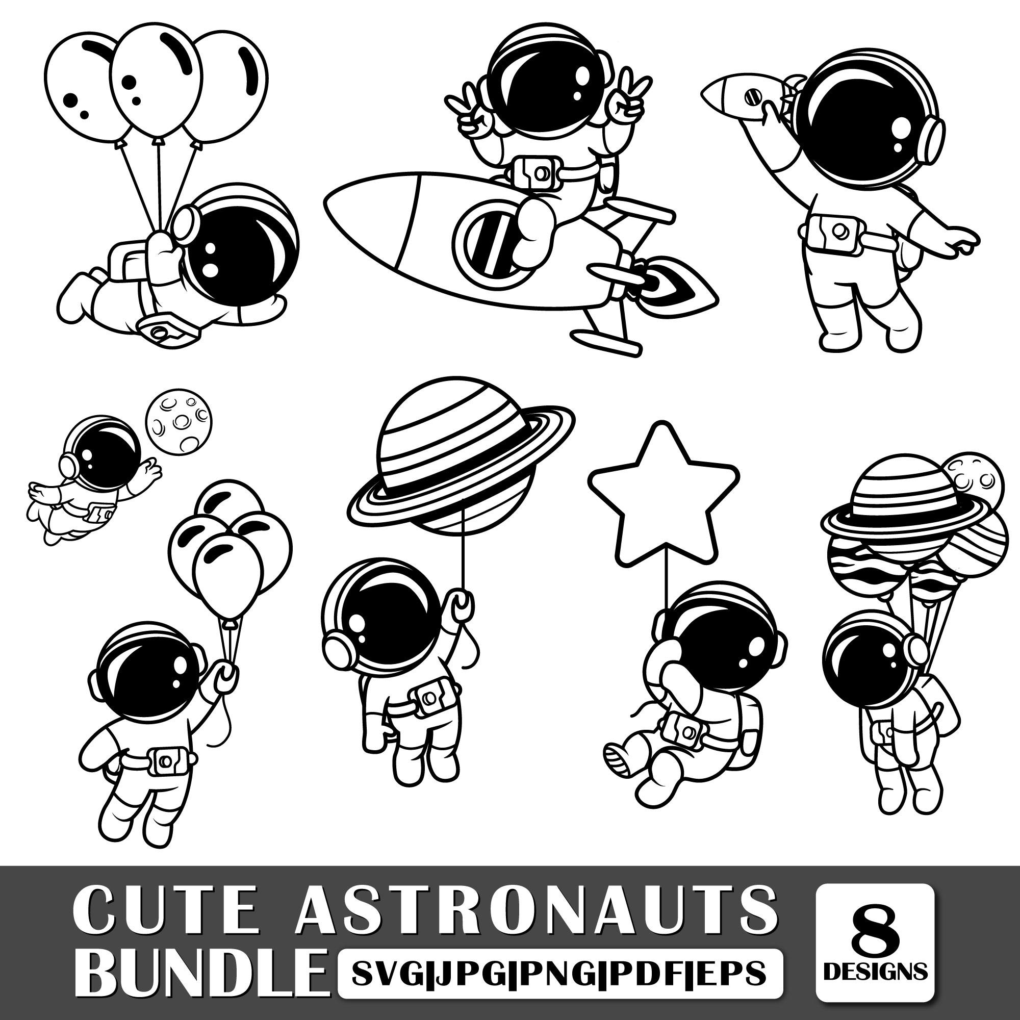Astronaut Space Rocket Svg Bundles, Astronaut Svg T Shirt Prints ...
