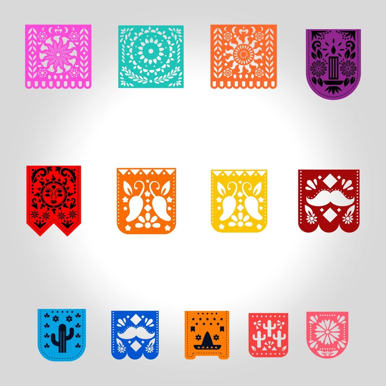 Papel Picado svg, Papel Picado svg Bundles, Papel Picado Clipart ...