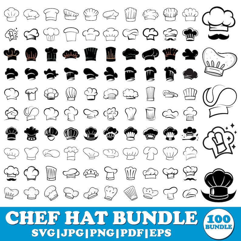 Chef Hat SVG, Chef Svg, Chef Hat Clipart, Kitchen Chef Svg, Cook Hat ...