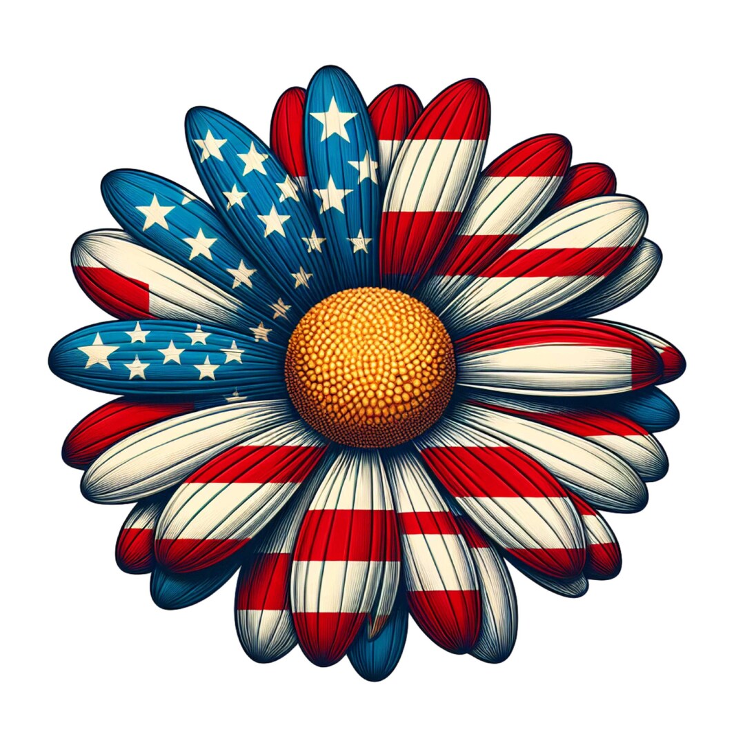 American Flag Daisy Flower Png, Flag Daisy Flower Png, USA Flag Daisy ...