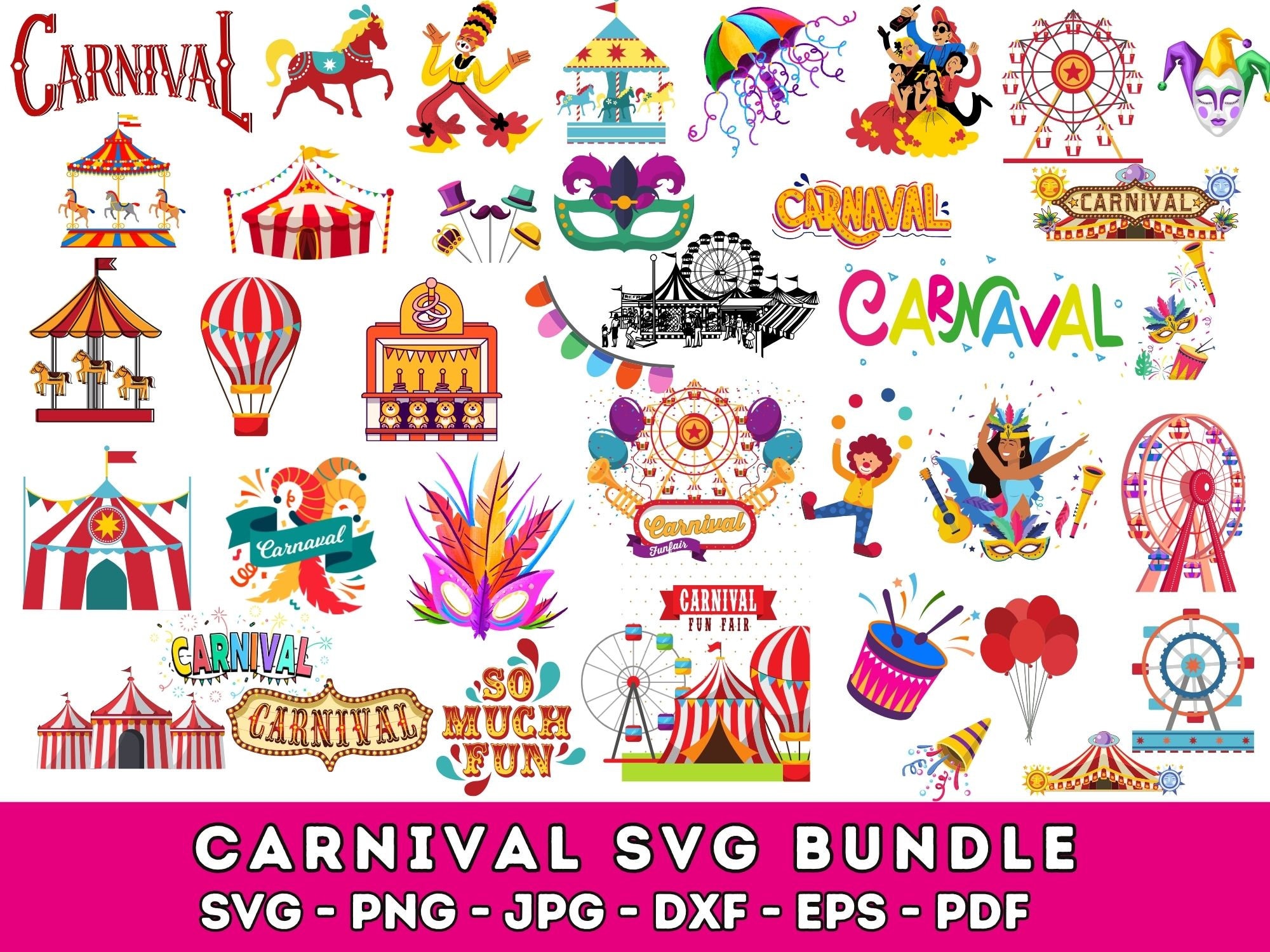 Carnival Svg| Circus Svg Bundle| Mega Carnival Svg Bundle| Carnival Png ...