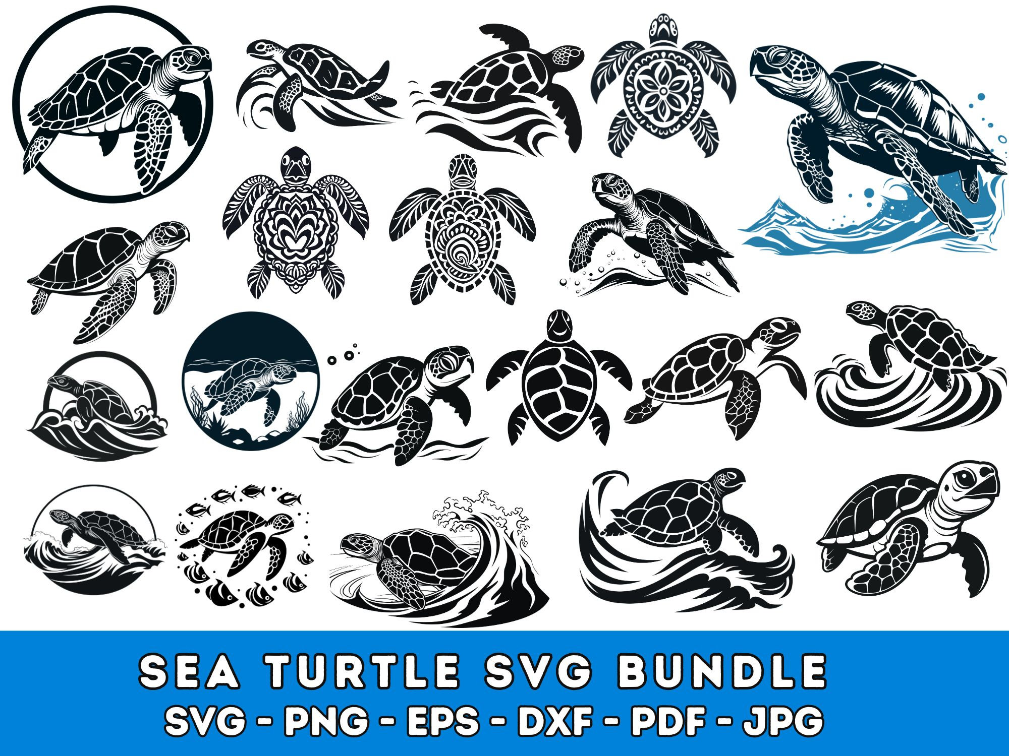 TURTLE SVG, Sea Turtle Svg, 200 Sea Turtles DESIGNS Clipart, Turtle Svg ...
