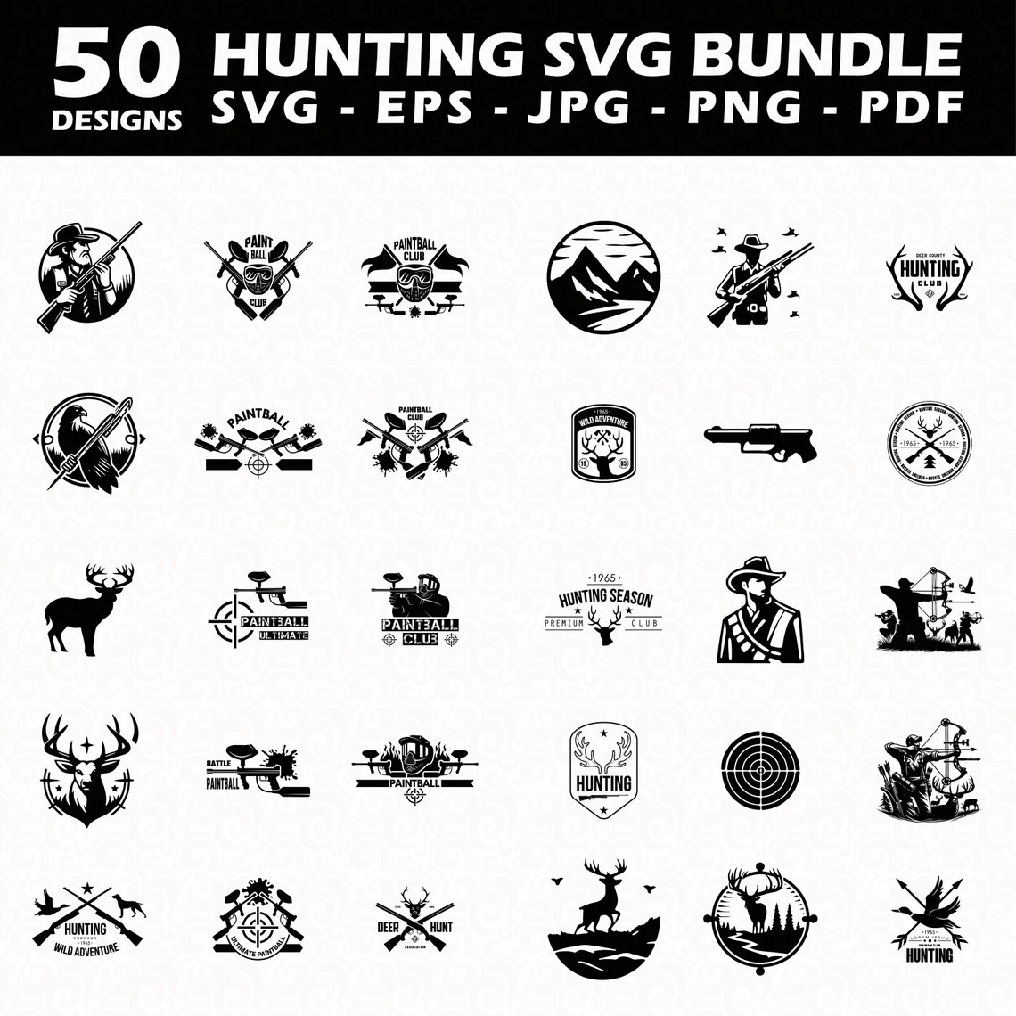 Hunting Svg Bundles, Deer Hunting Svg, Hunting Clipart, Hunting Cut ...