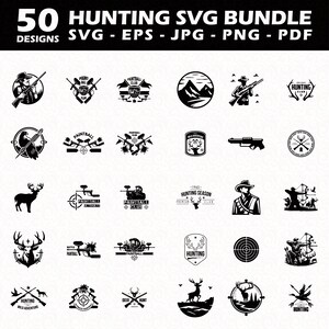 Hunting Svg Bundles, Deer Hunting Svg, Hunting Clipart, Hunting Cut ...