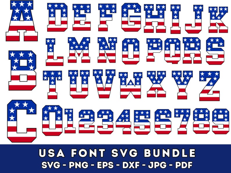 USA Flag Alphabet SVG | American Flag Alphabet SVG | Usa Flag Font Svg ...