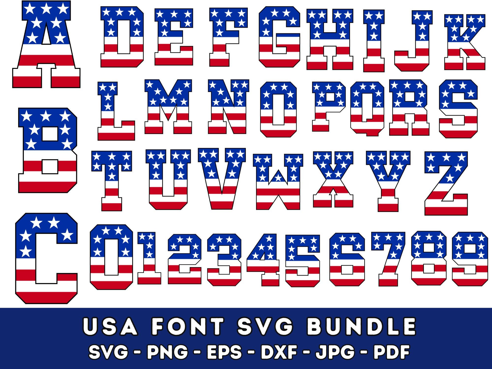 USA Flag Alphabet SVG | American Flag Alphabet SVG | Usa Flag Font Svg ...