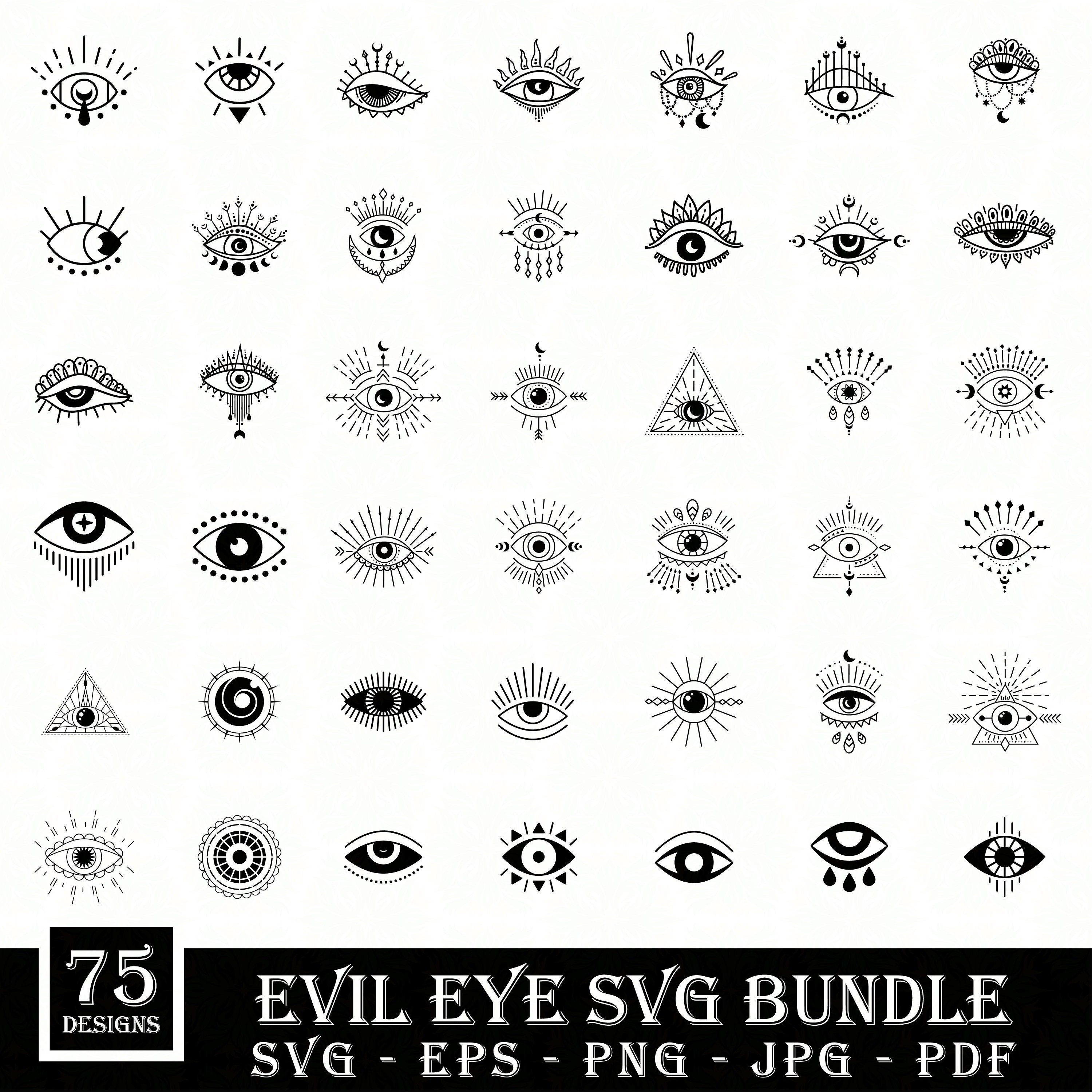 Evil Eye Svg Bundles, One Eye Svg Bundles, Eye Svg Bundles, Evil Eye Clipart, Hamsa Hand Svg ...