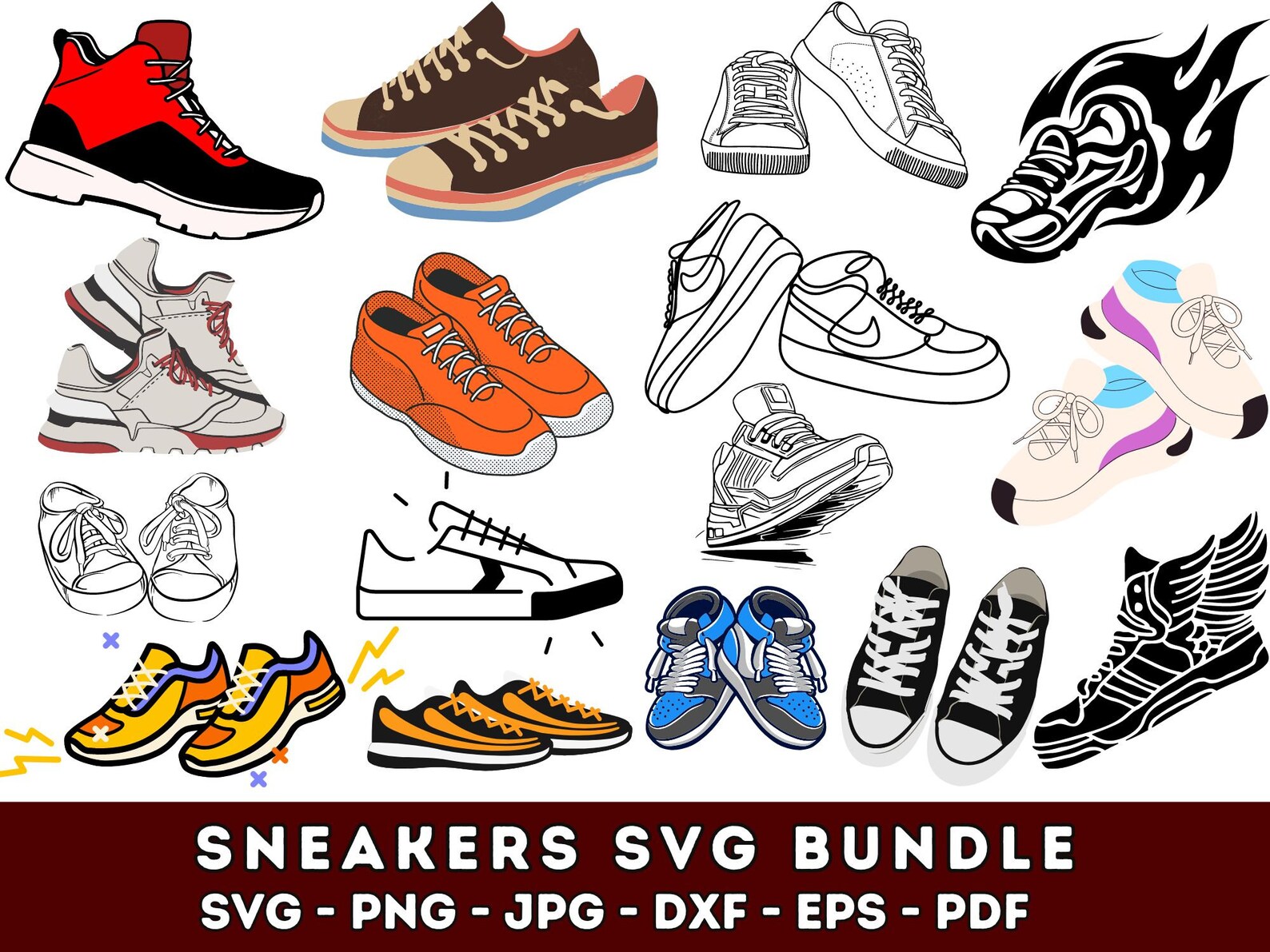 Sneakers SVG\ Sneakers\ Sneakers Clipart\ Sneakers Svg Cut File ...