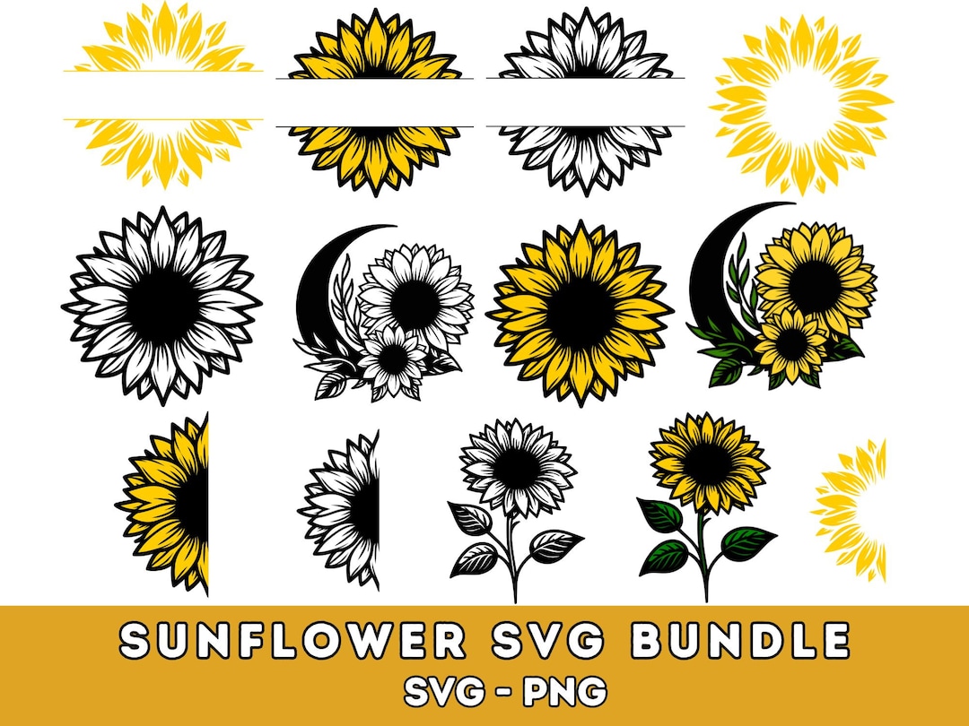 Sunflower SVG, Sunflower Cricut, Sunflower Clipart, Sunflower Cut File ...