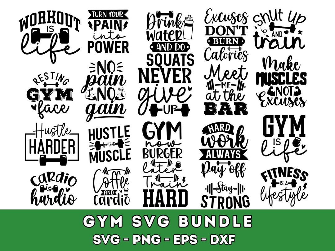 Workout SVG Bundle, Gym SVG Bundle, Fitness SVG, Exercise Svg ...