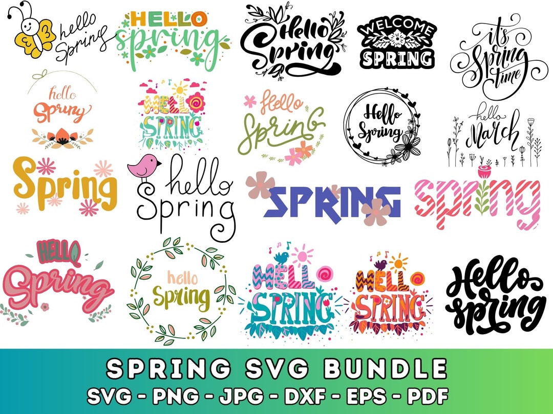 Spring Svg Bundle, Hello Spring Svg, Spring is Here Svg, Spring Png ...