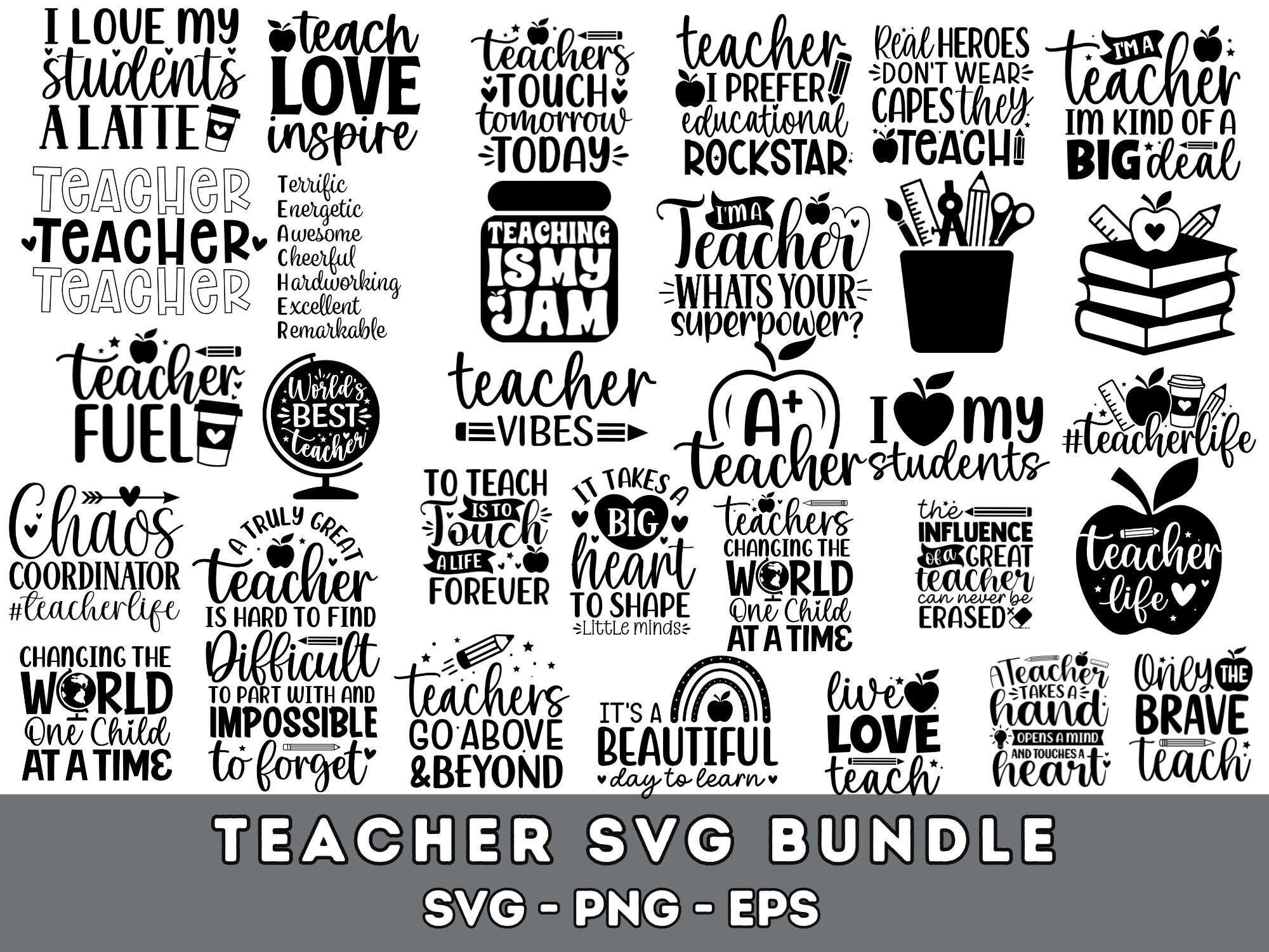 Teacher Svg Bundle, Teacher Quote Svg, Teacher Svg, School Svg, Teacher ...
