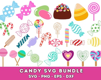 Candy Svg Bundle, Candy Party Svg, Candy Svg, Lollipop Svg, Sweets Svg ...