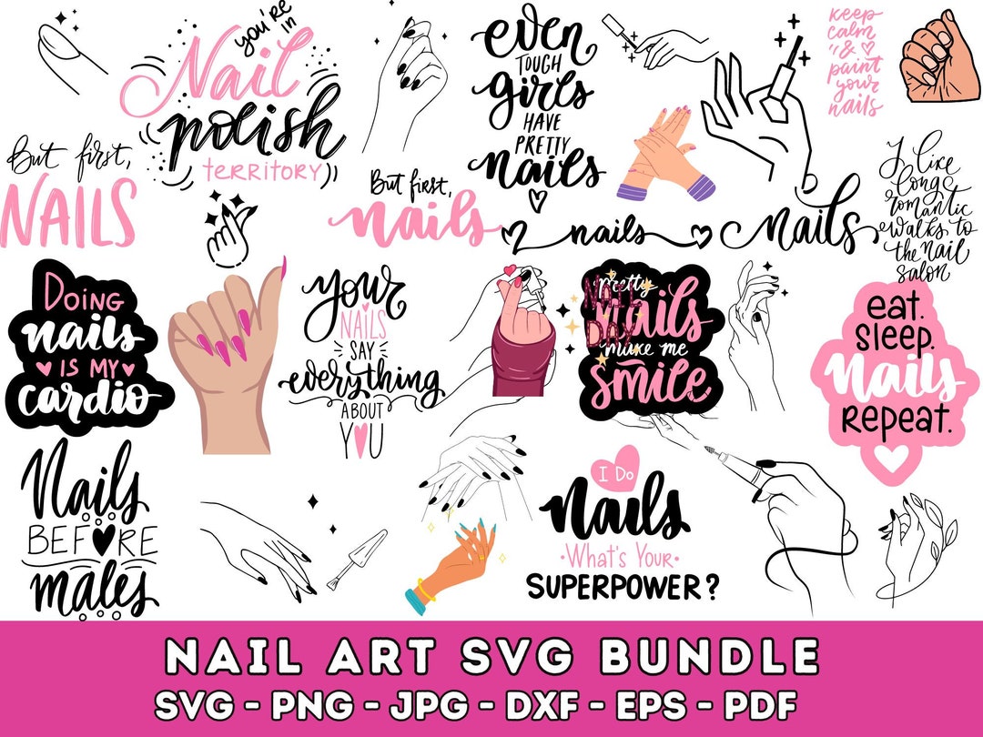 Nail Tech SVG Bundle\ Nail Artist SVG Cut File\ Girl Hand Svg\ Nail Art ...