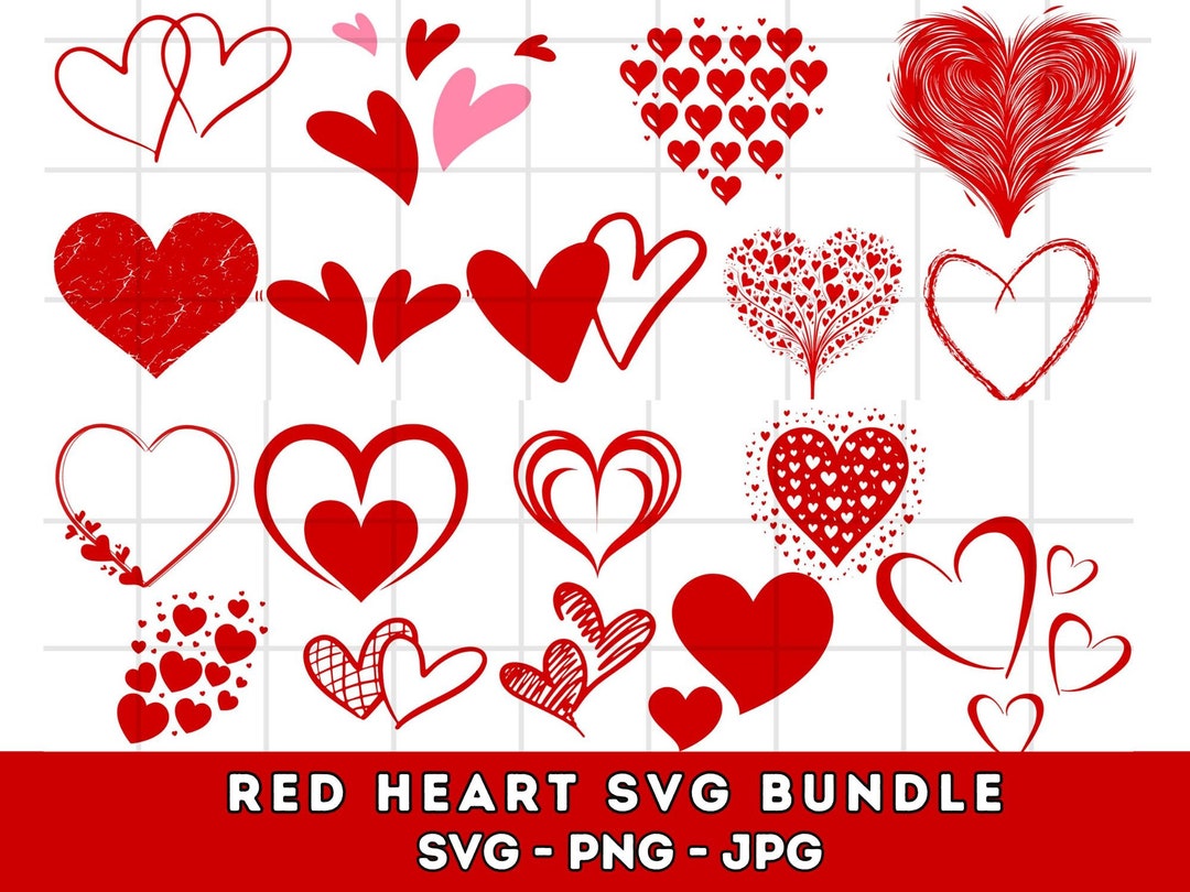 Red Heart SVG, Simple Heart Svg, Valentine's Day Svg, Read Hearts ...