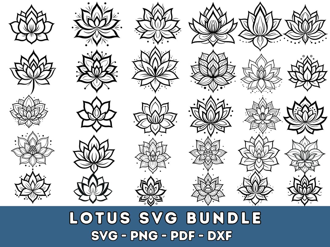 LOTUS SVG, Lotus Clipart, Lotus Cut Files for Cricut , Lotus Flower ...