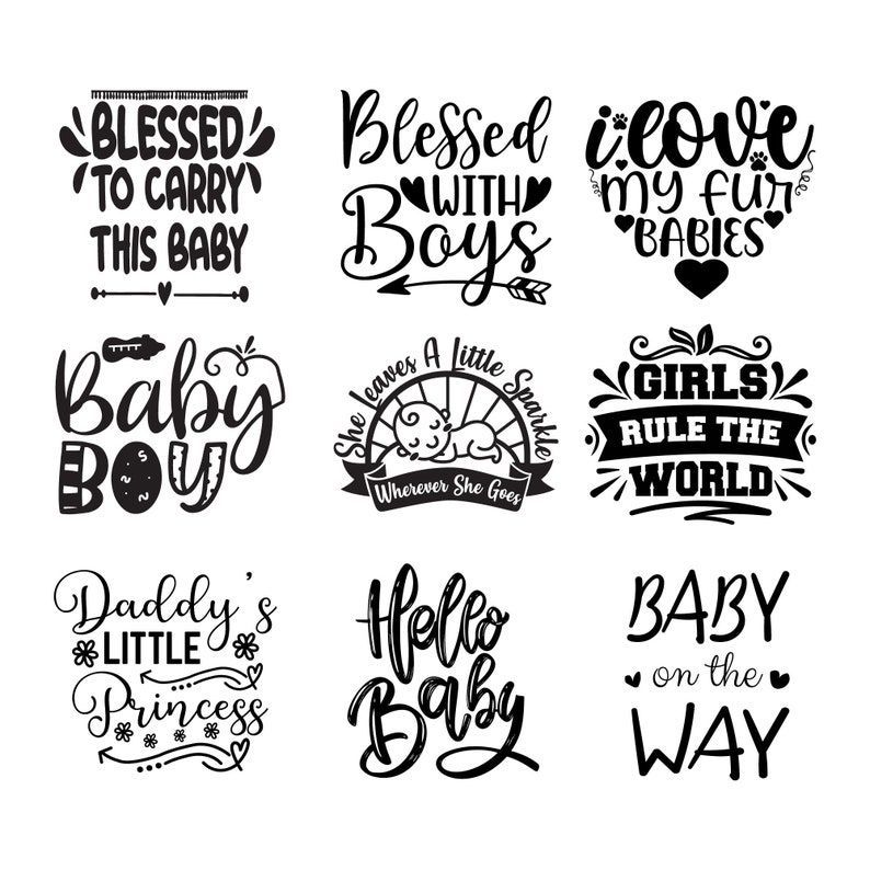 Cute Baby Svg Bundle, 100 Baby Svg Clipart, New Born Baby Svg Bundles ...