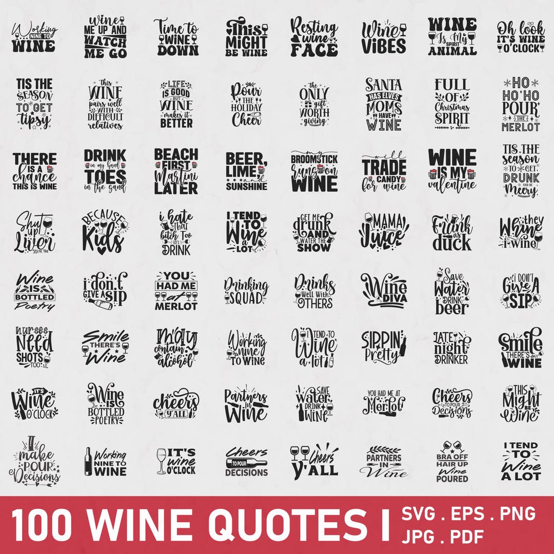 Wine Quotes Svg, Wine Quotes Clipart, Wine Quotes PNG, Wine Quotes T ...