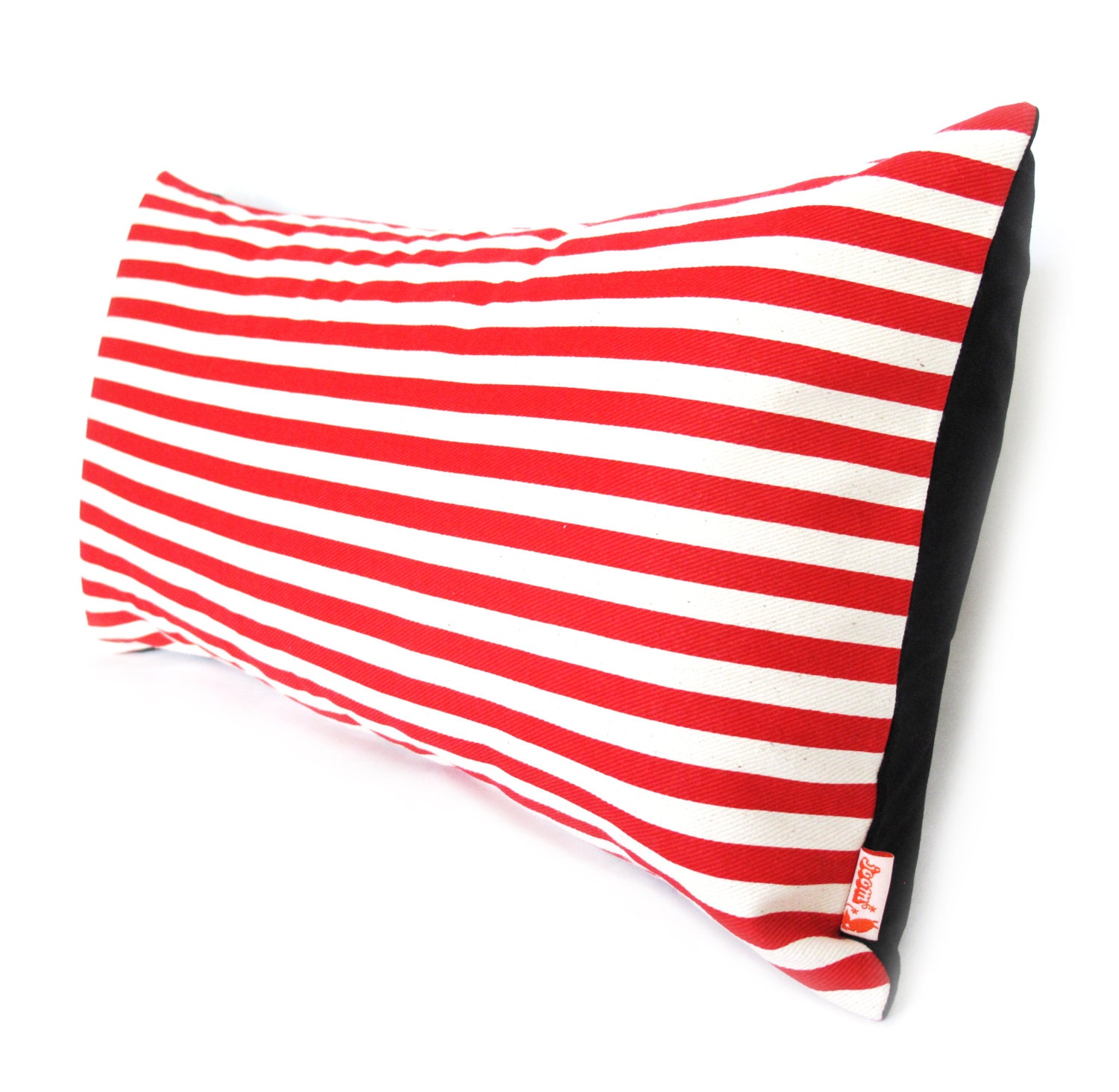 Red & White Stripes Pattern Rectangle Pillow | Etsy