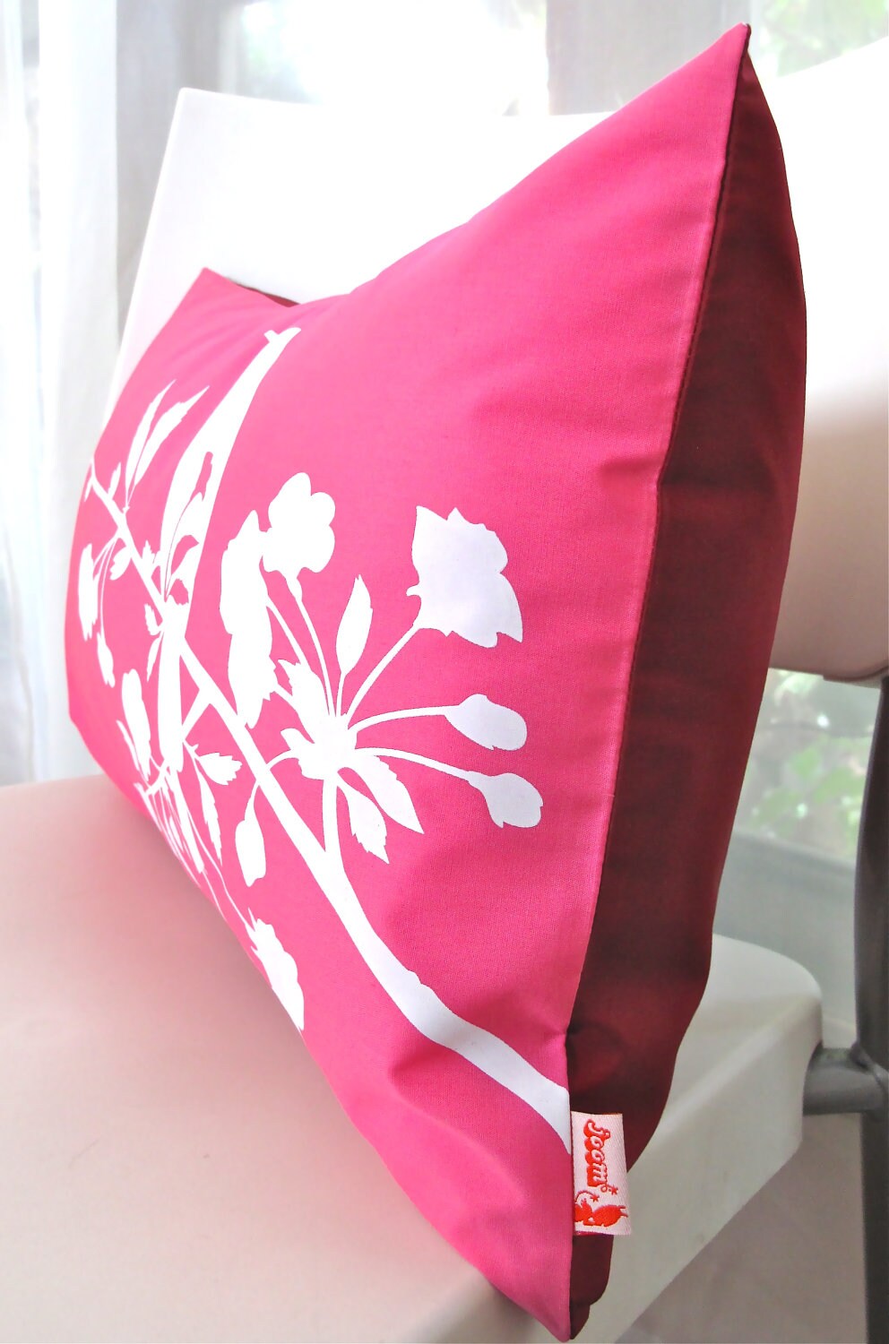Hot Pink Blooming Blossom Rectangle Pillow - Etsy